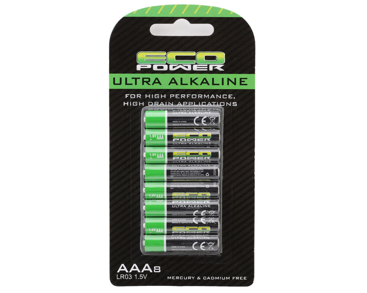 EcoPower Ultra Alkaline AAA Batteries (8) (Mercury & Cadmium Free ...