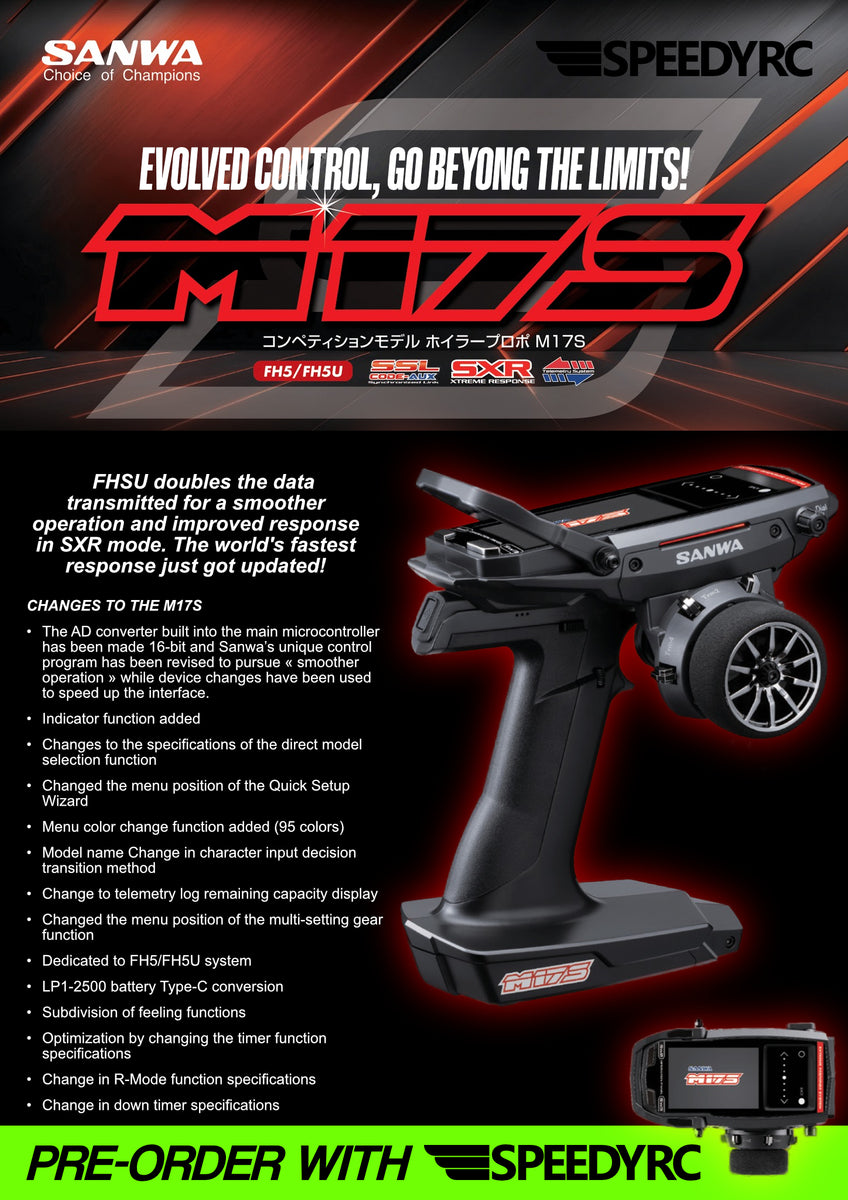Sanwa M17S Radio Transmitter – Speedy RC