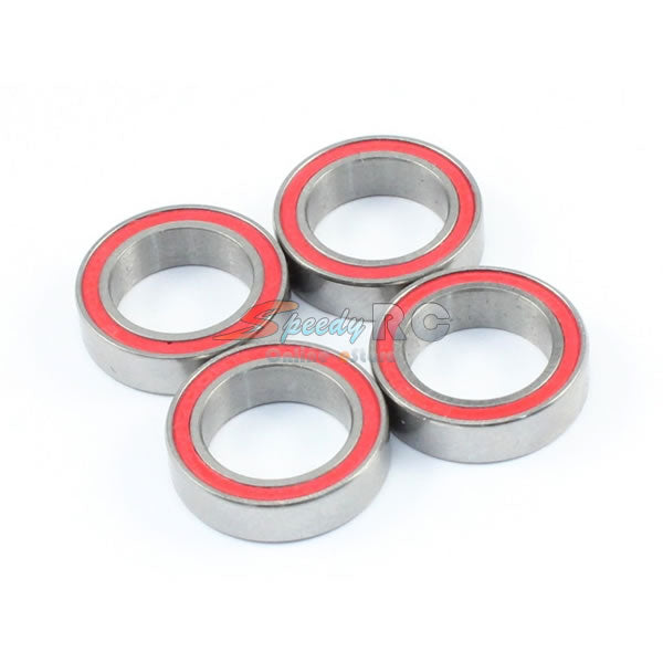 Radtec 10x15x4mm Competition Grade Ceramic Ball Bearing 4 pcs Red Rubb ...